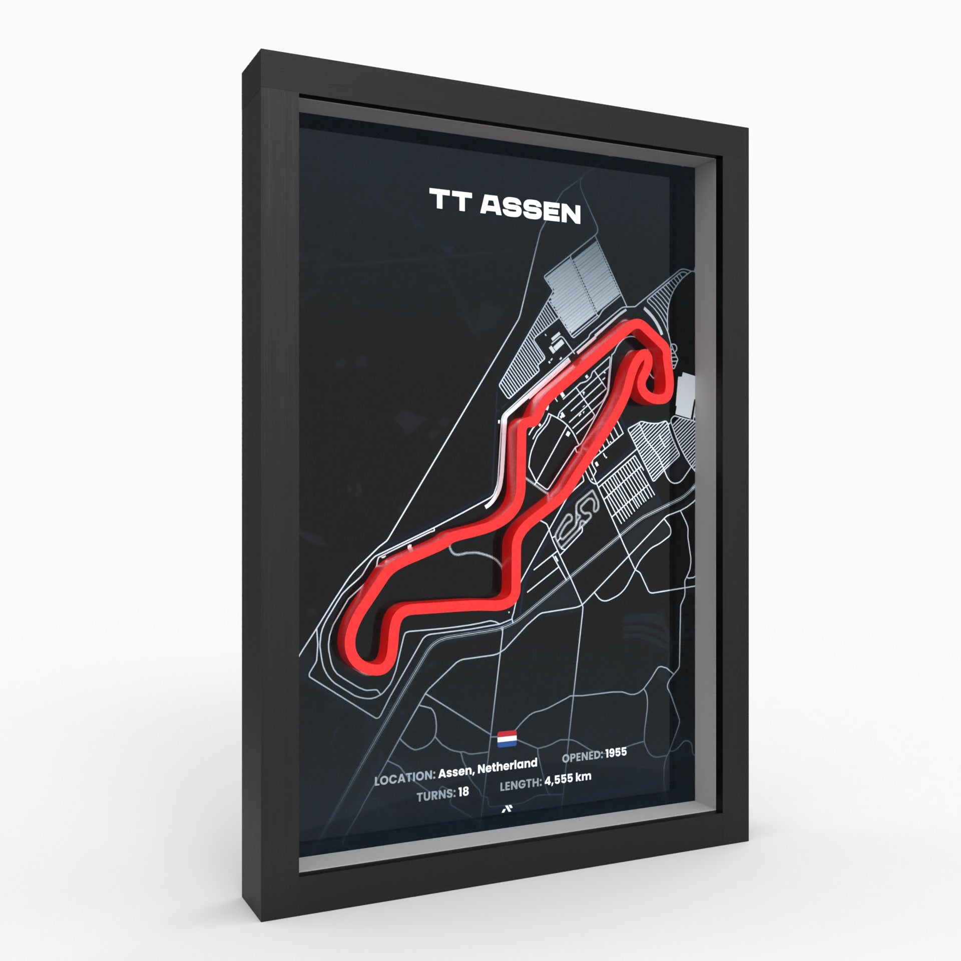 TT Circuit Assen 3D Poster im Holzrahmen I Alle Rennstrecken I Geschenk ...