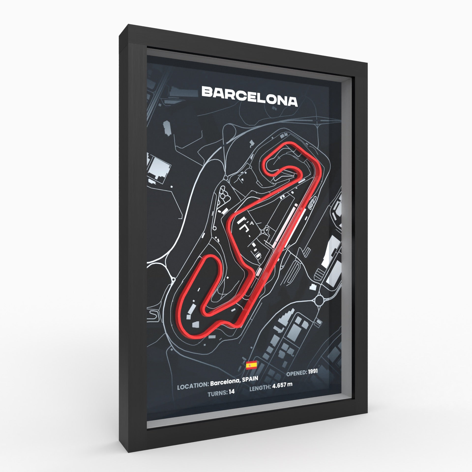 Spain 3D poster in wooden frame I All race tracks I Gift for motorsport ...