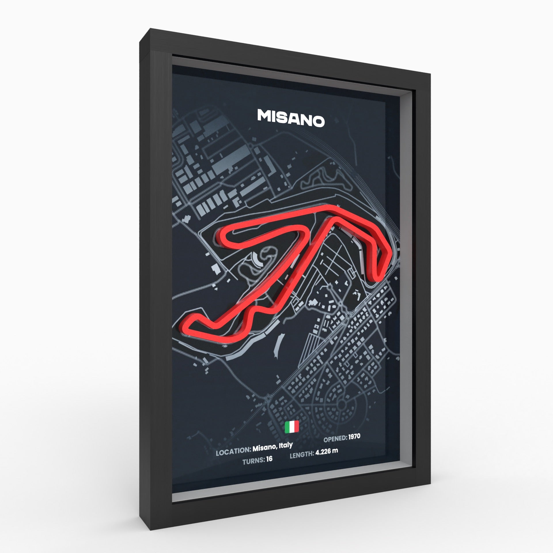 Misano 3D Poster im Holzrahmen I Alle Rennstrecken I Geschenk für ...