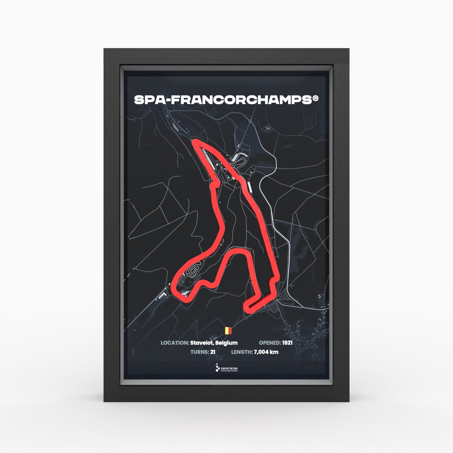 Spa-Francorchamps® 3D Poster im Holzrahmen I Alle Rennstrecken I ...